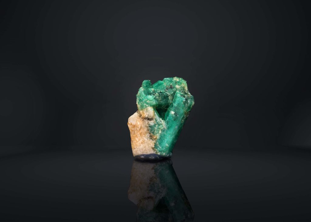 Emerald Rod Cluster on Matrix – P&L Art and Crystals