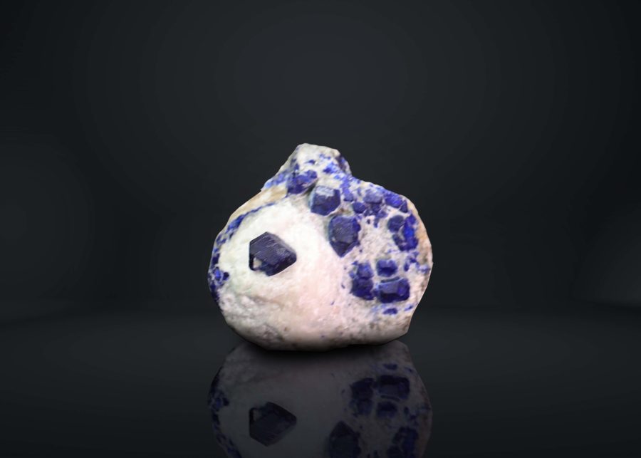 Lazurite Crystals on Calcite – P&L Art and Crystals