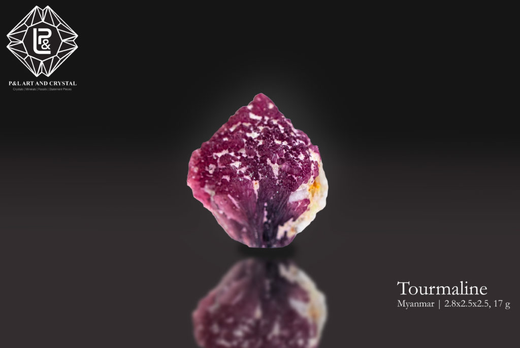 “Mushroom” Elbaite on Quartz – P&L Art and Crystals